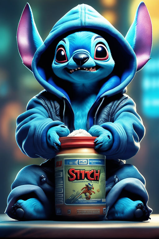 Comicbook illustration of Stitch with turcoise hoodie by Klauss ...