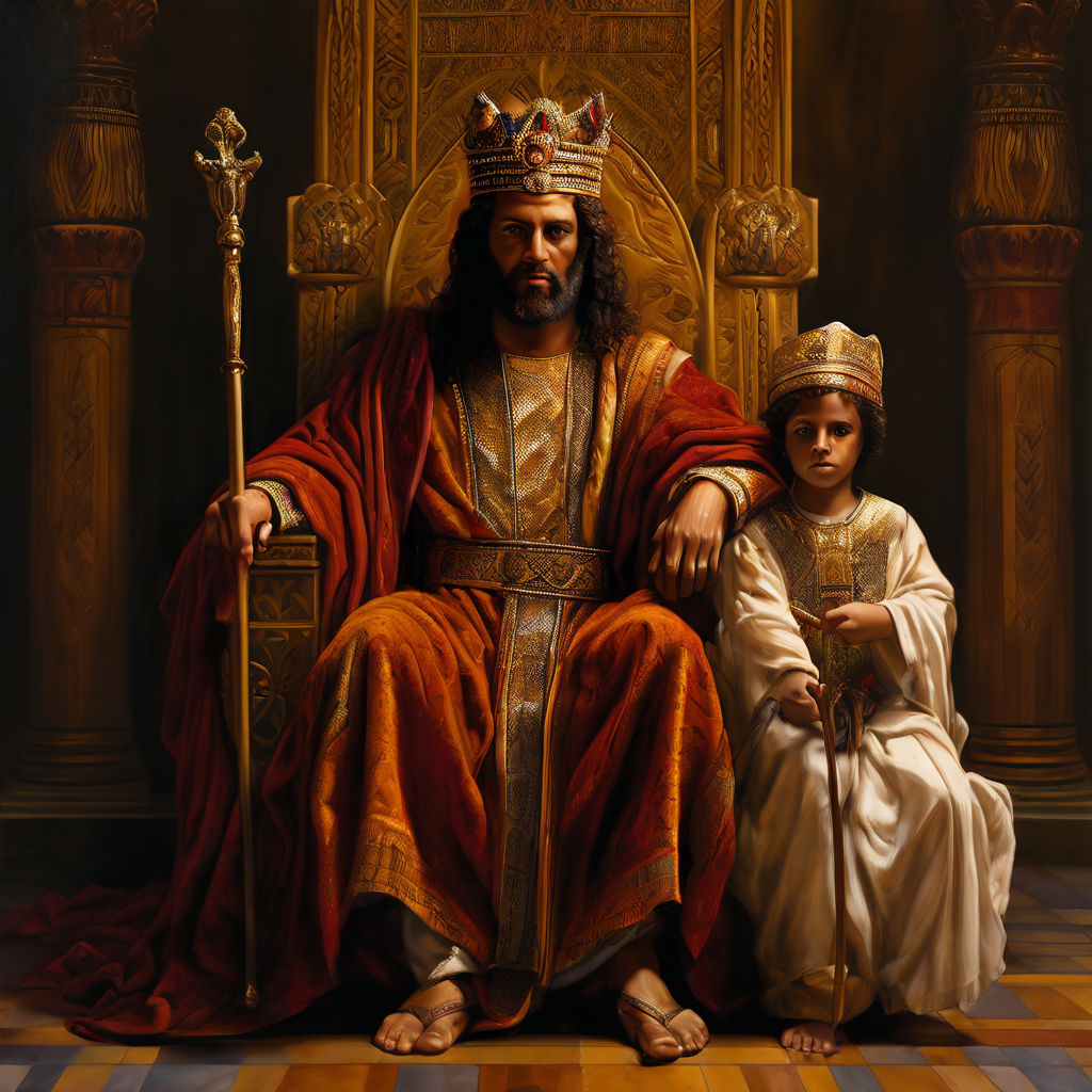 King Abijah son of Macca with King Rehoboam on the palace th... by ...