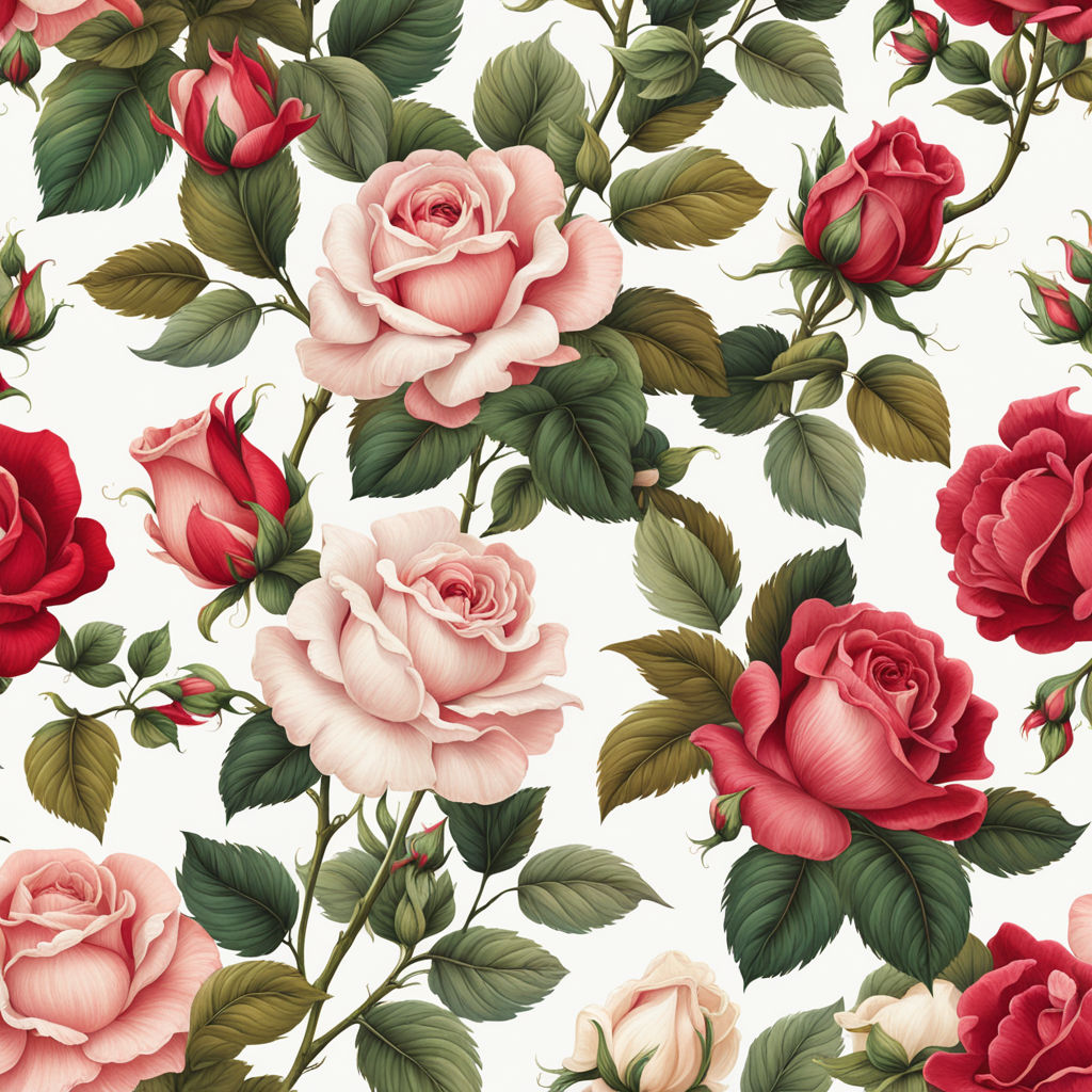 Beautiful vintage rose flower pattern by jen - Playground