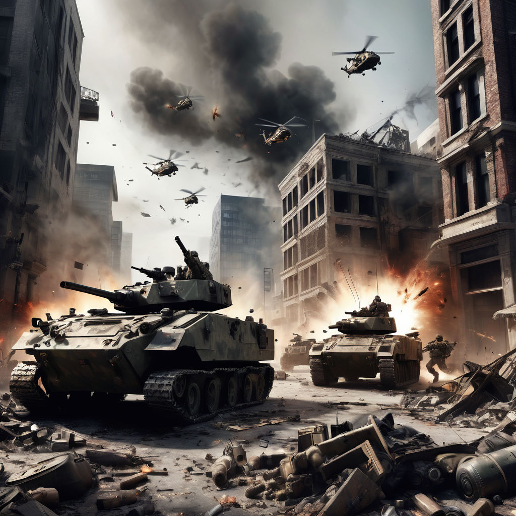 A gritty digital render of an intense battle scene from Call... by ...