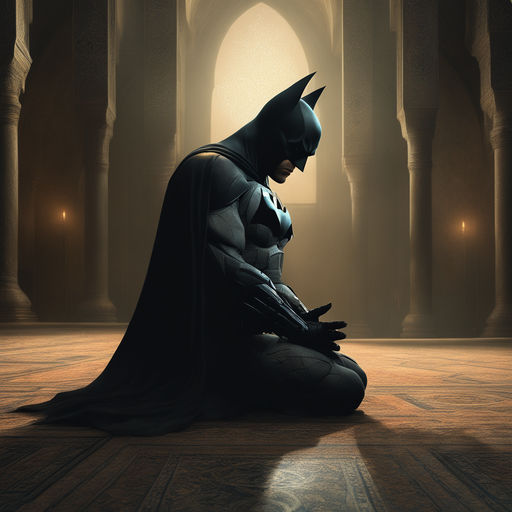 Batman prays like Muslims in the mosque during the night by Noviardi ...
