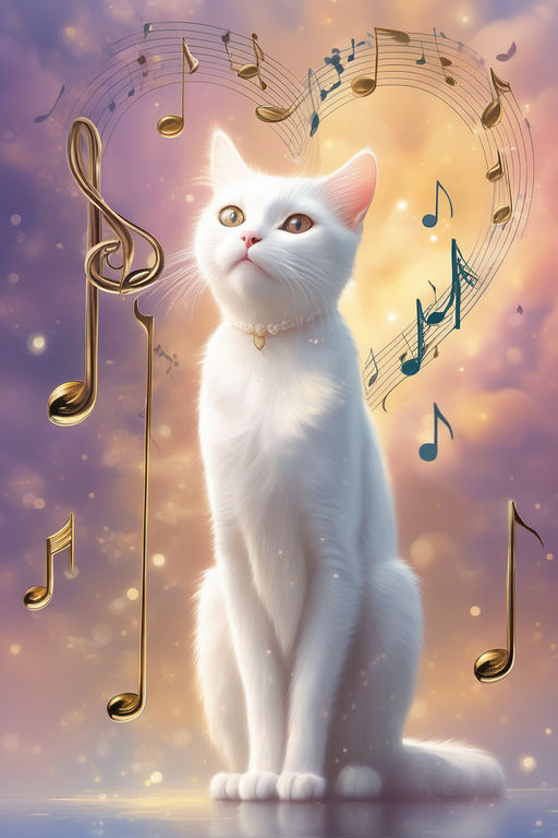 An elegant white cat commanding the spotlight in a heart-tug... by RPG ...