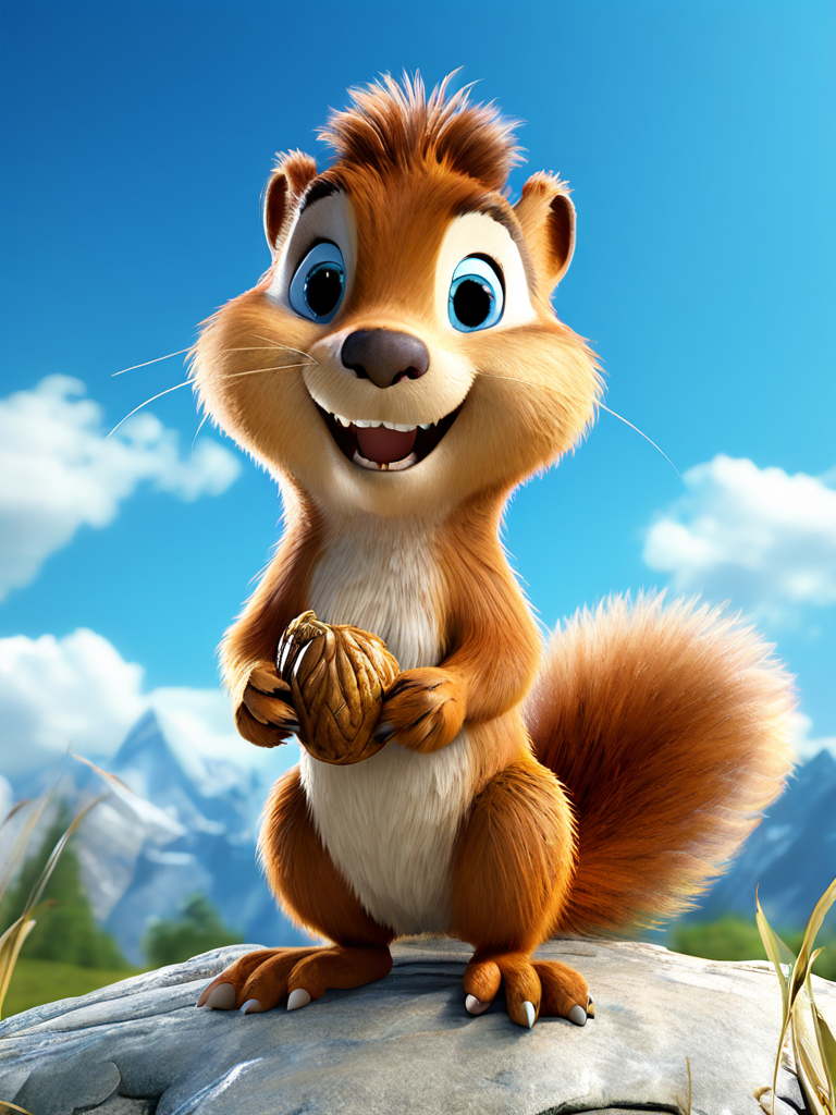 A funny saber-toothed squirrel with a long nose from the car... by ...