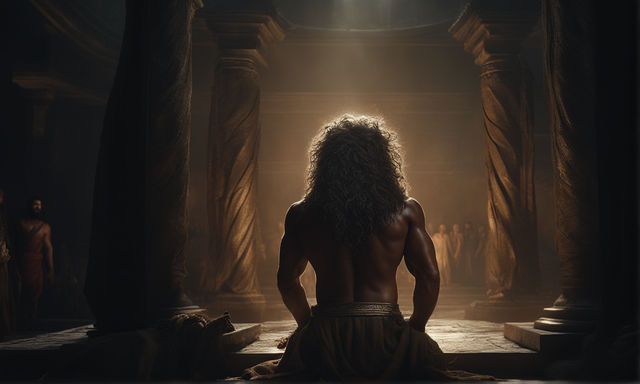 Image seen from afar where Samson with his big hair wrapped ... by ...