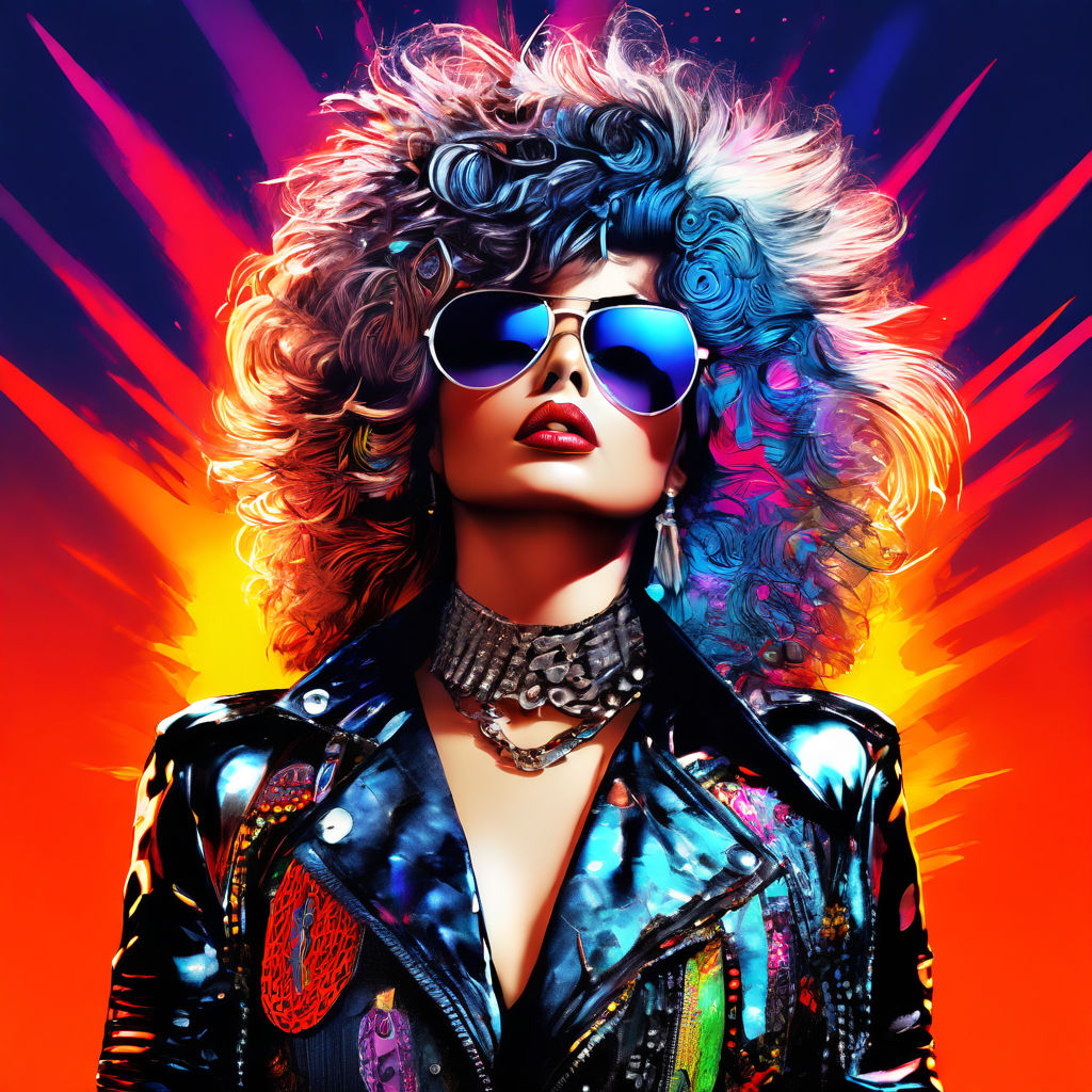 Glam Rock chick. Mixed media image. by herb cane - Playground