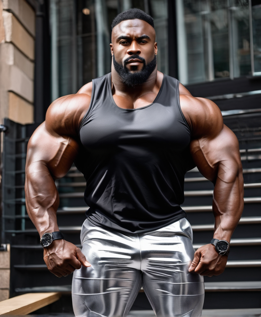 Giant very Huge extremely muscular black bodybuilder wearing... by tony ...