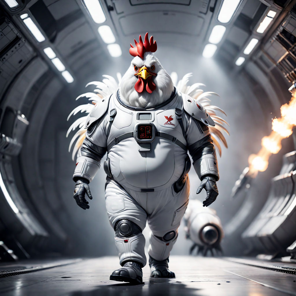 A detailed capture of obese fat anthropomorphic rooster by Superior Content Online - Playground