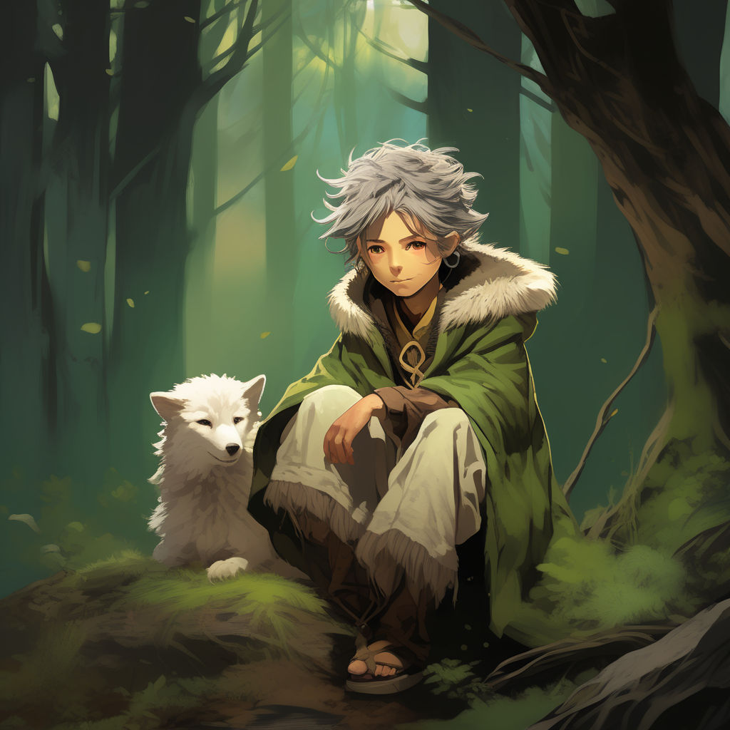 Full body art of a thin fragile 13 year old druid boy short ... by ...