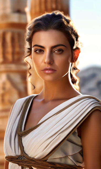A Beautiful Greek Female Model Is Wearing A Traditional Hima By Michael Kuo Playground