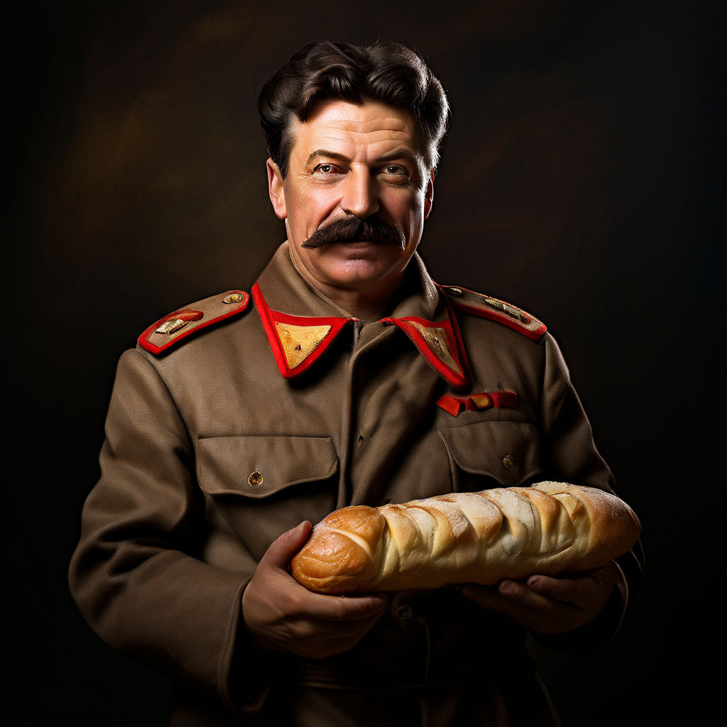 Stalin with bread in his hands by Обычный Kot - Playground