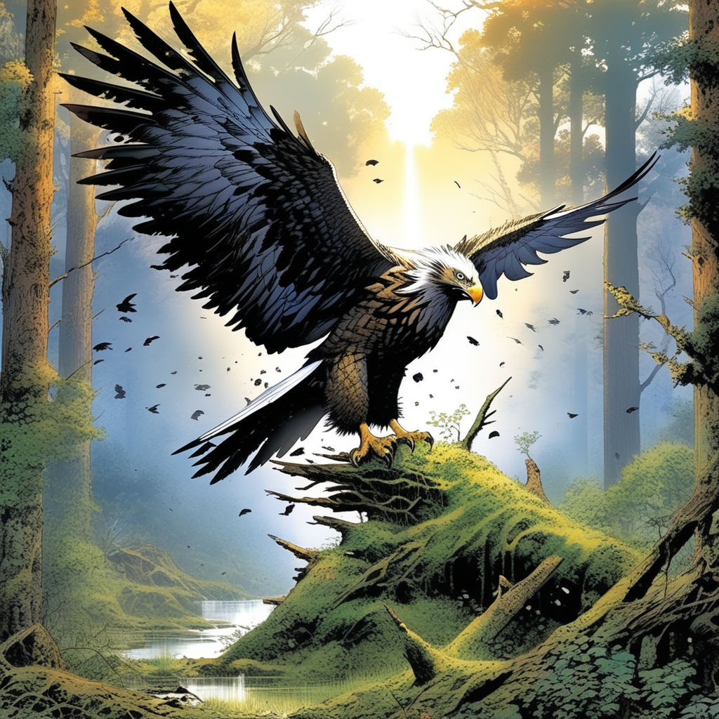 An elemental spirit in the form of a majestic eagle by Art Comic ...