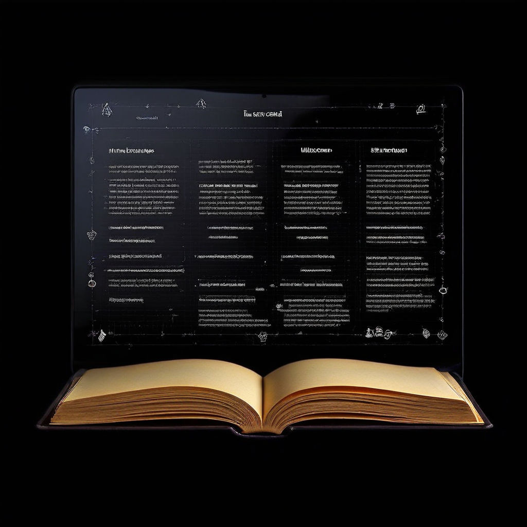 HTML notebook theme at centre of picture with black backgrou... by ...