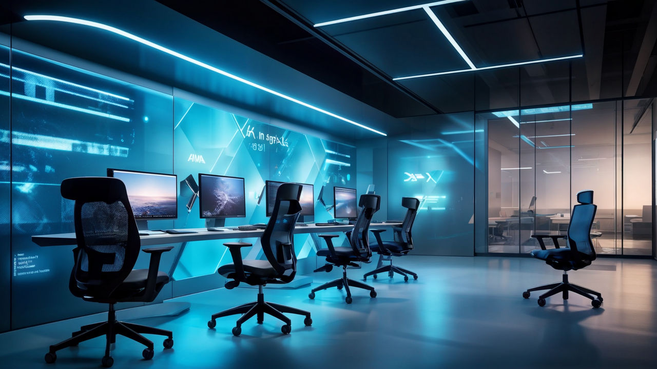 A high-tech office interior by りんだ - Playground