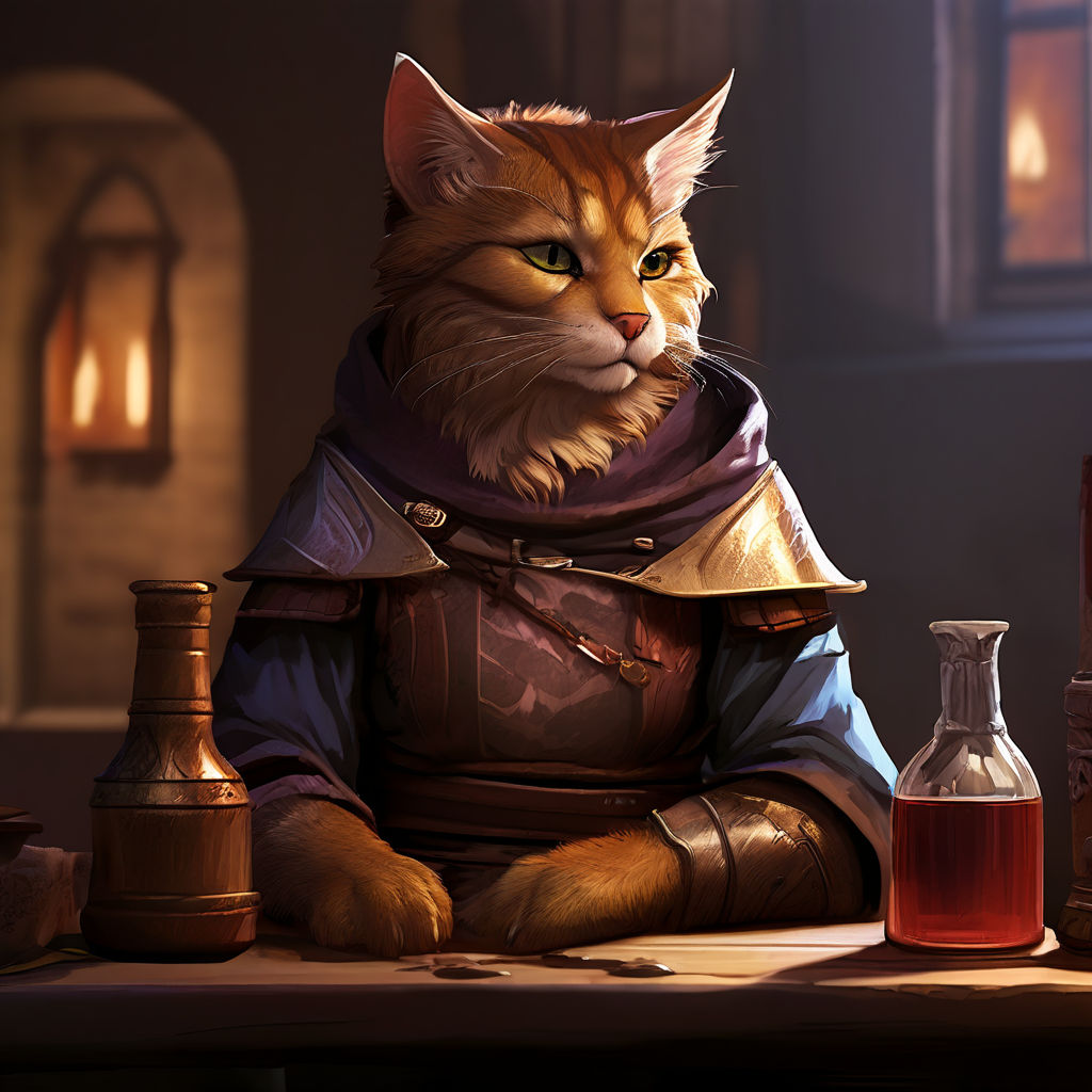 DnD. DND. D&D. Tabaxi. Female. Inn keep by Bailey Tucker - Playground