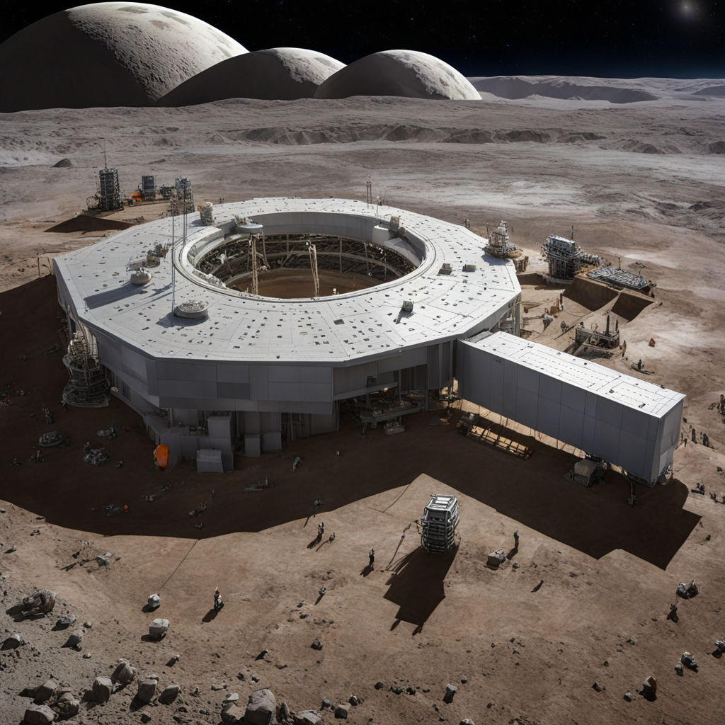The super-large lunar base under construction is full of ast... by 龚亦平 ...