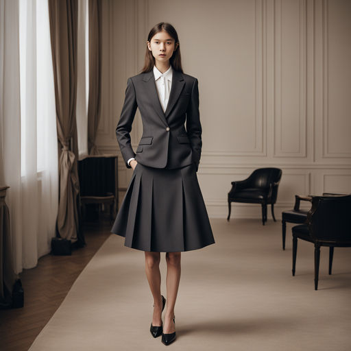 A lovely girl is wearing a Celine suit and skirt. The clothe... by 어이우군 ...