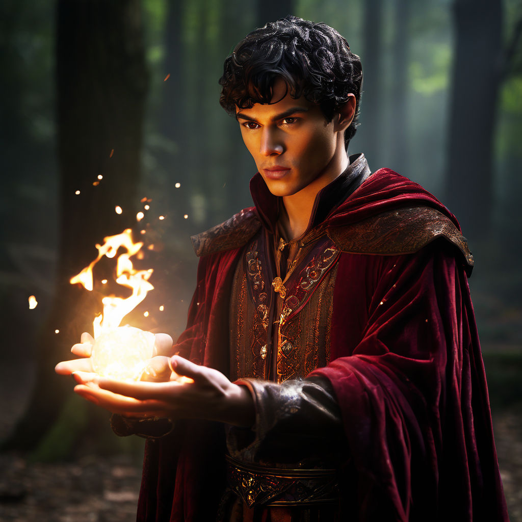 Generate different scene photos merlin performing magic in s... by ...