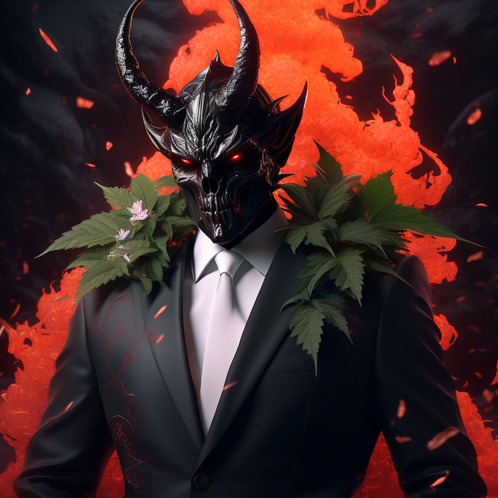 A portrait of Satan dressed in a formal suit and tie by глебс 135 ...