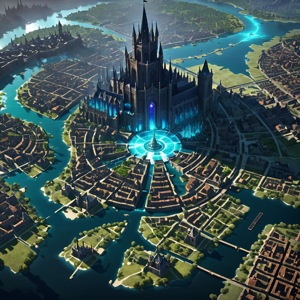 City map; rpg; 4k; dark fantasy; capital city; medieval city... by ...