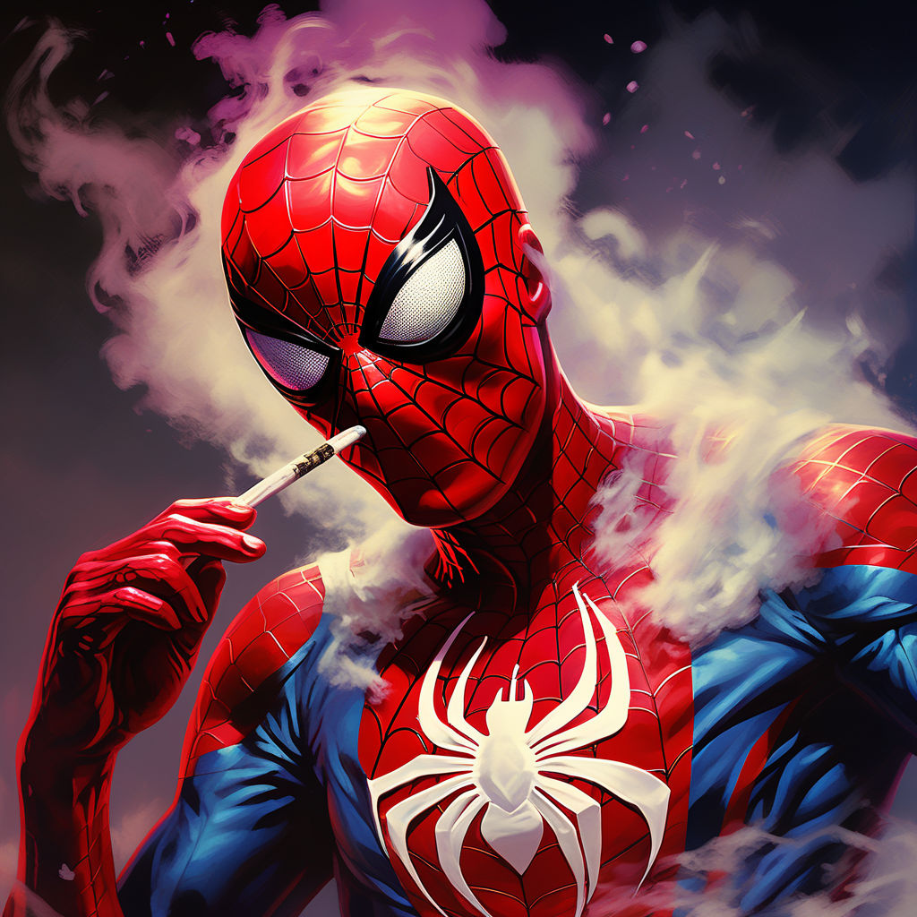 Spiderman smoking drugs by Anton Diatonikk - Playground