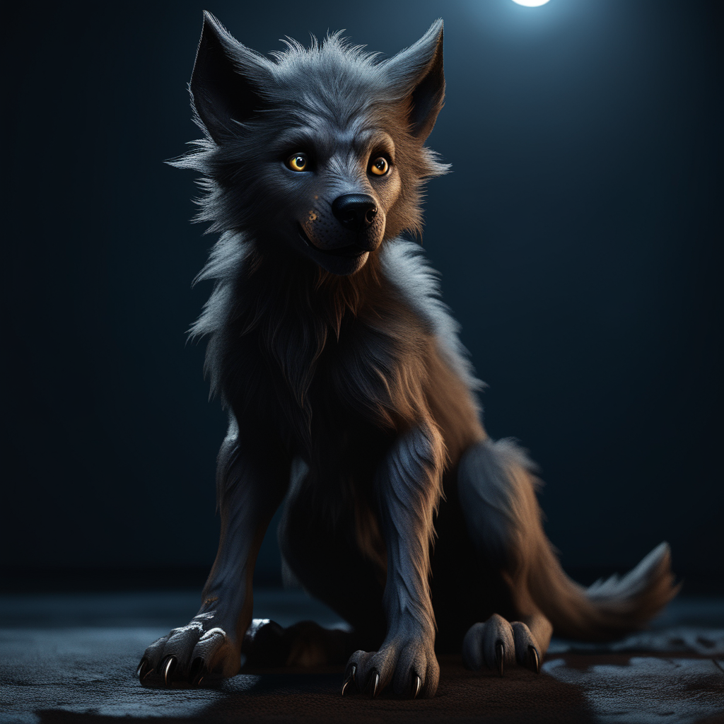A werewolf puppy. Full body transformation by Jey (SoliKey) - Playground