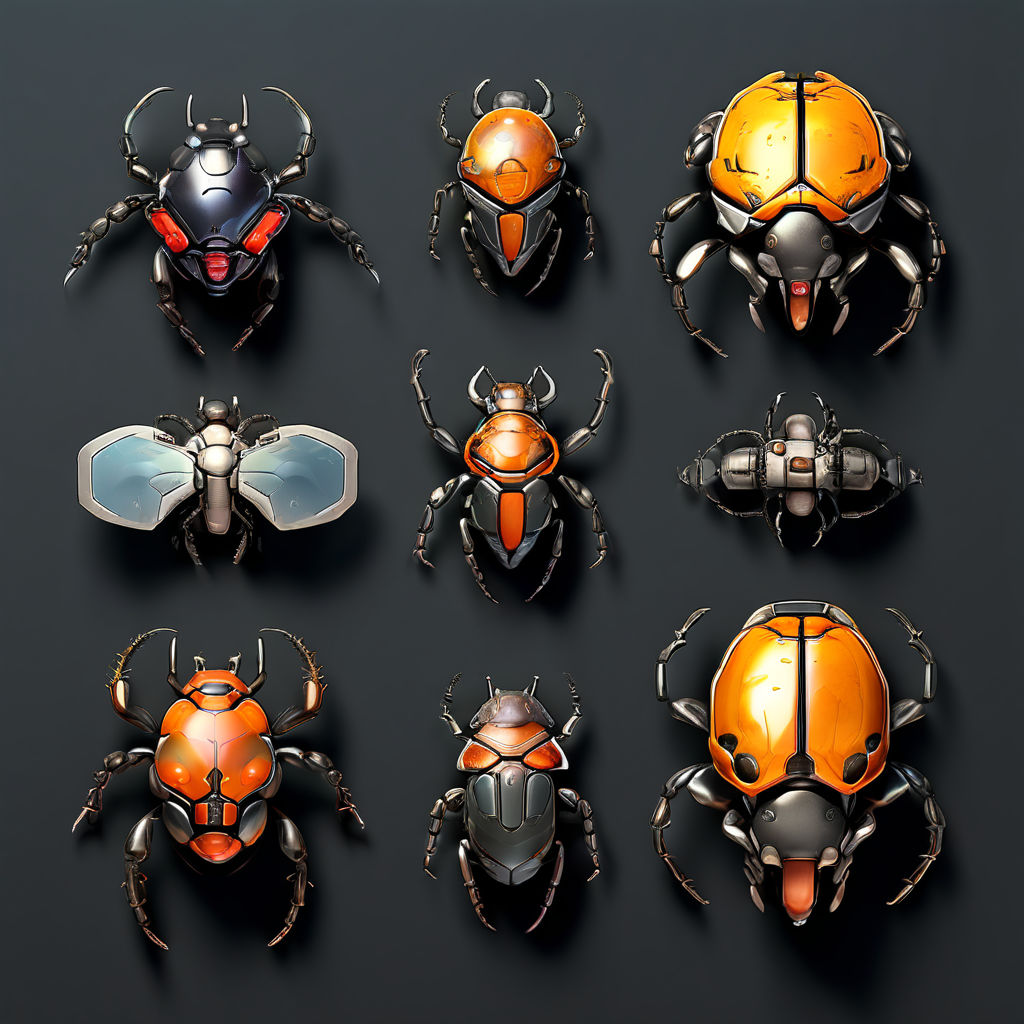 Spritesheet of 2D space sci-fi beetles by Feedback User - Playground