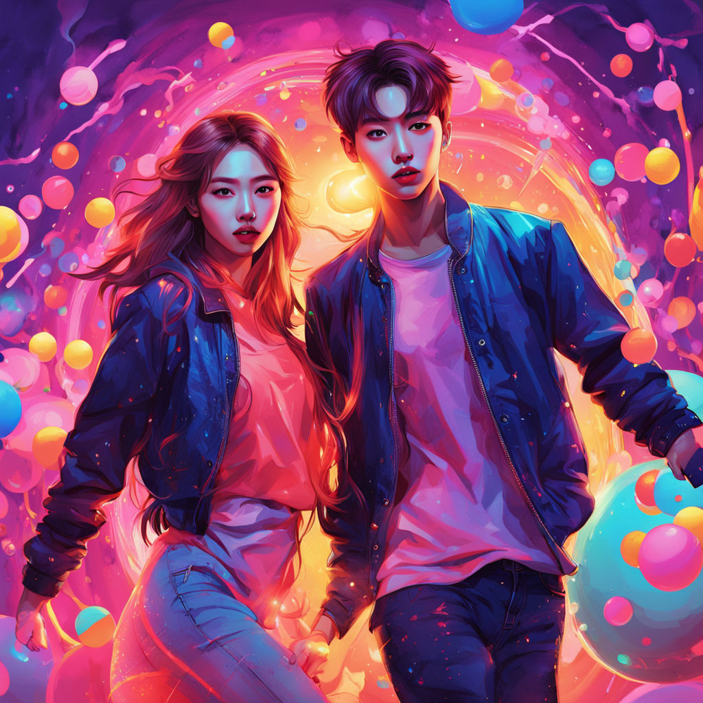 "Create a vibrant and dynamic K-pop album cover that capture... by B S ...