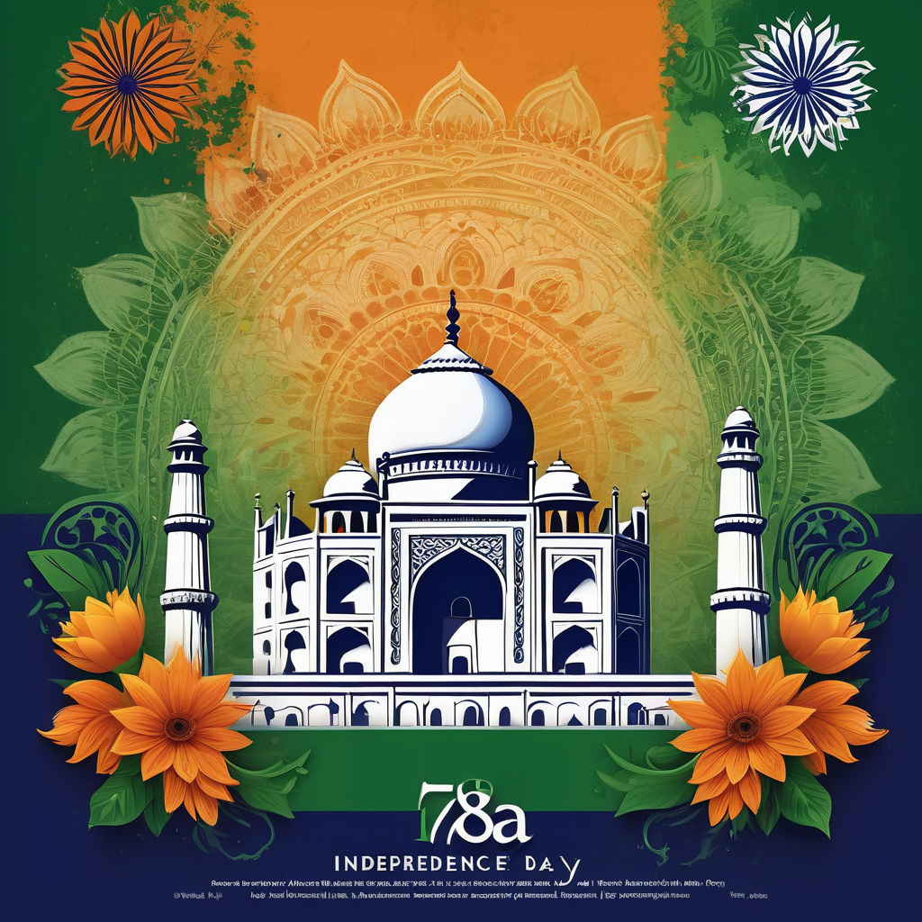 Poster commemorating the 78th anniversary of India's indepen... by ...