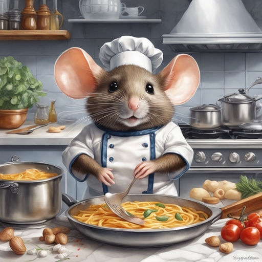 Cute mouse chef cooking in a kitchen photo realism intricate... by ...