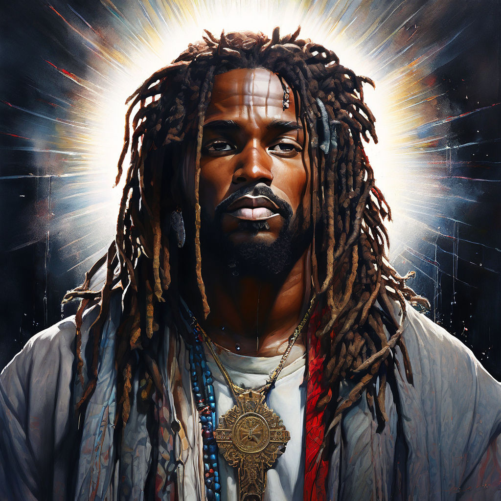 Black Jesus with dreadlocks by Gavin Sealey - Playground