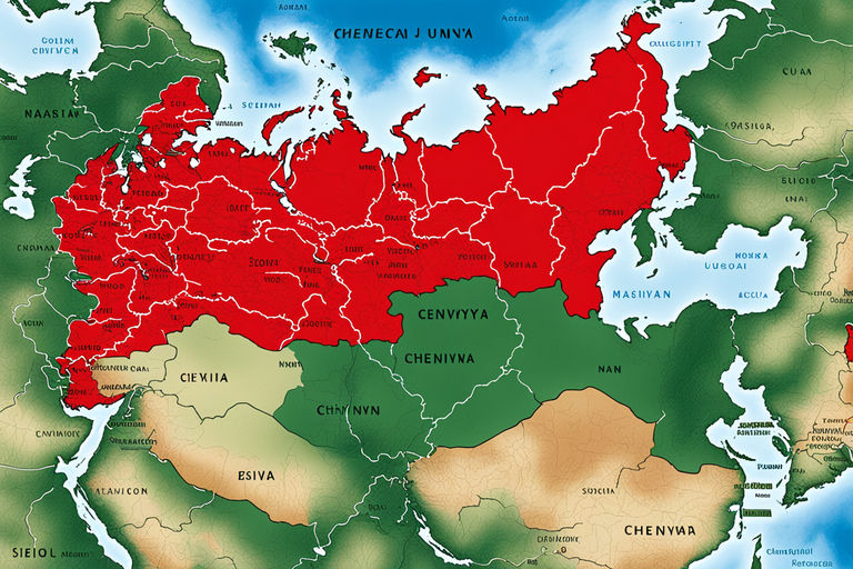 Map of the Soviet Union with Chechnya highlighted in red by micaela ...
