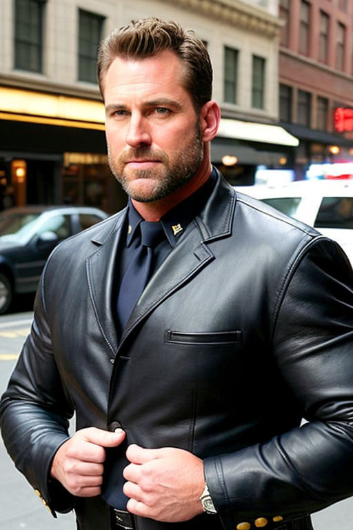 A realistic full-size photo of beefy handsome American male ... by JK ...