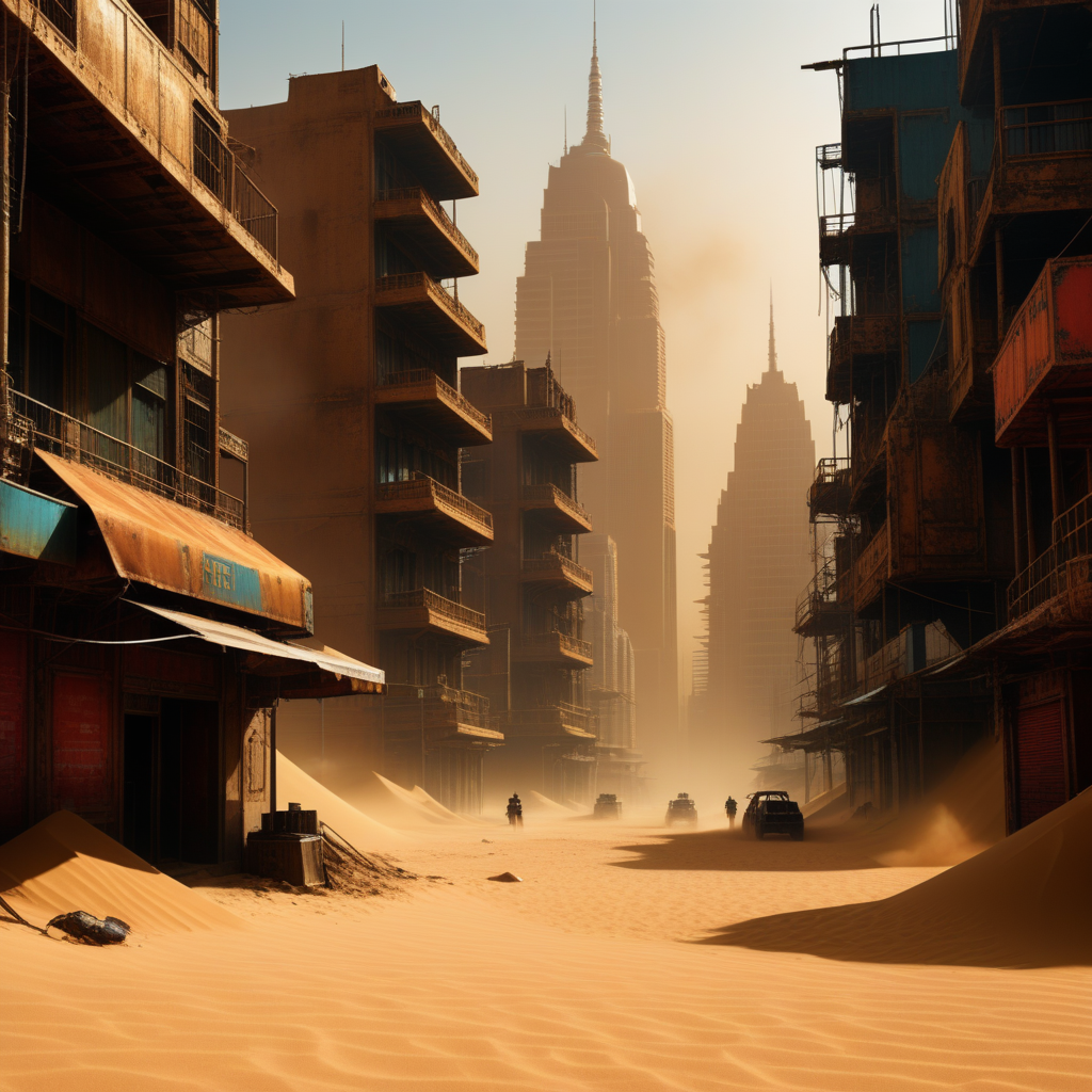 Cyberpunk ruined city in the sand by Анастасия Чикилева - Playground