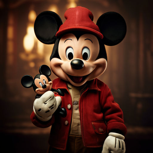 Mickey Mouse is holding a real mouse in his hand. by Юрий white ...
