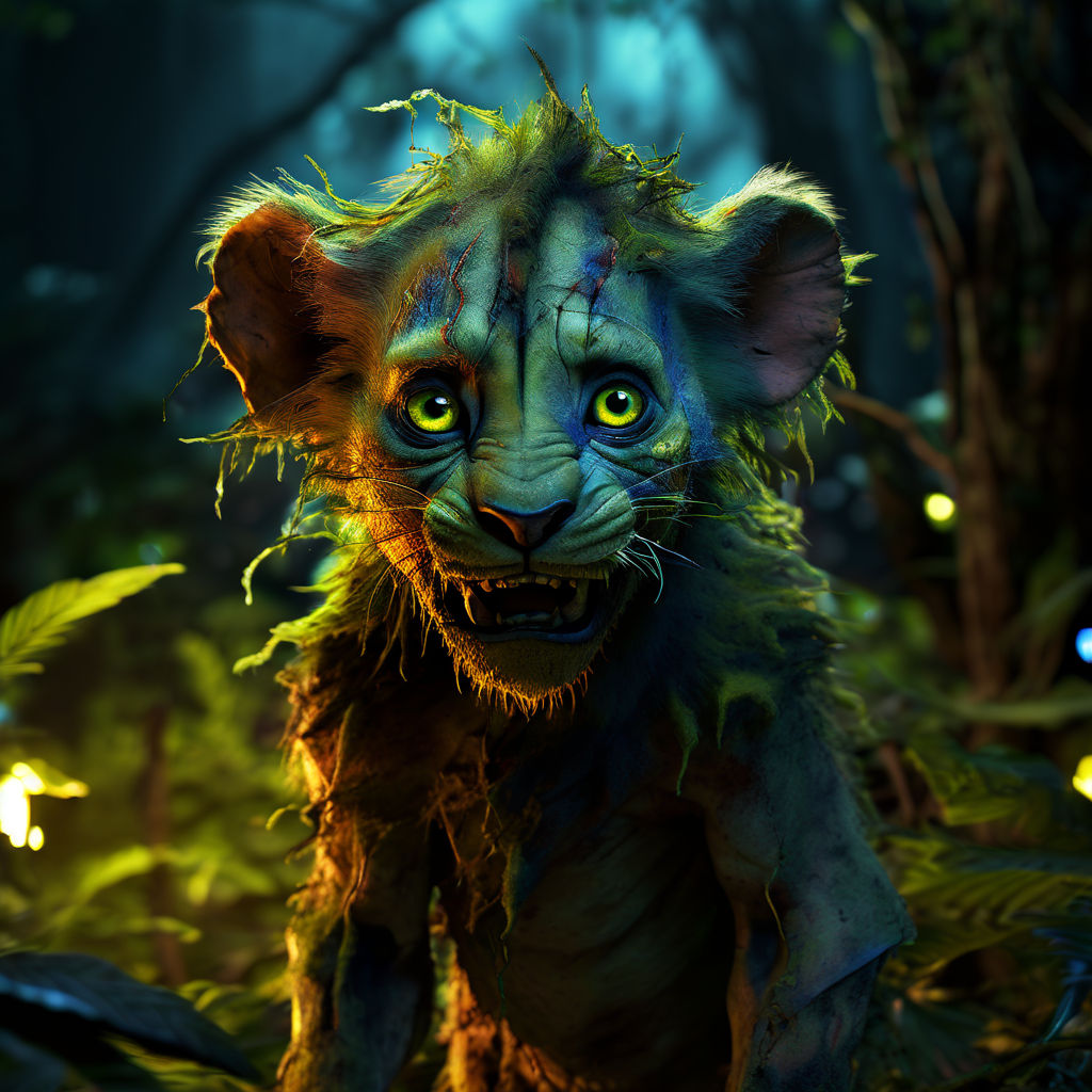 Simba from Disney's Lion King with green skin as a zombie by 백제하 ...