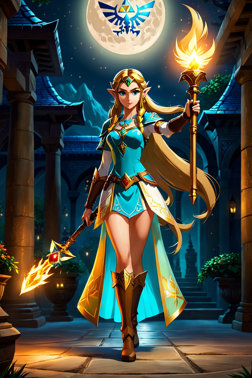 Legend of Zelda style. Full body Beautiful Princess Zelda ho... by ...