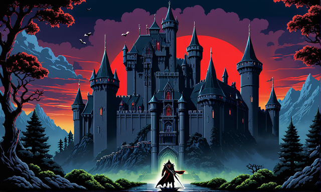 Cover art for a nes 8-bit Dark Castle for a Vampire game wit... by Crow ...