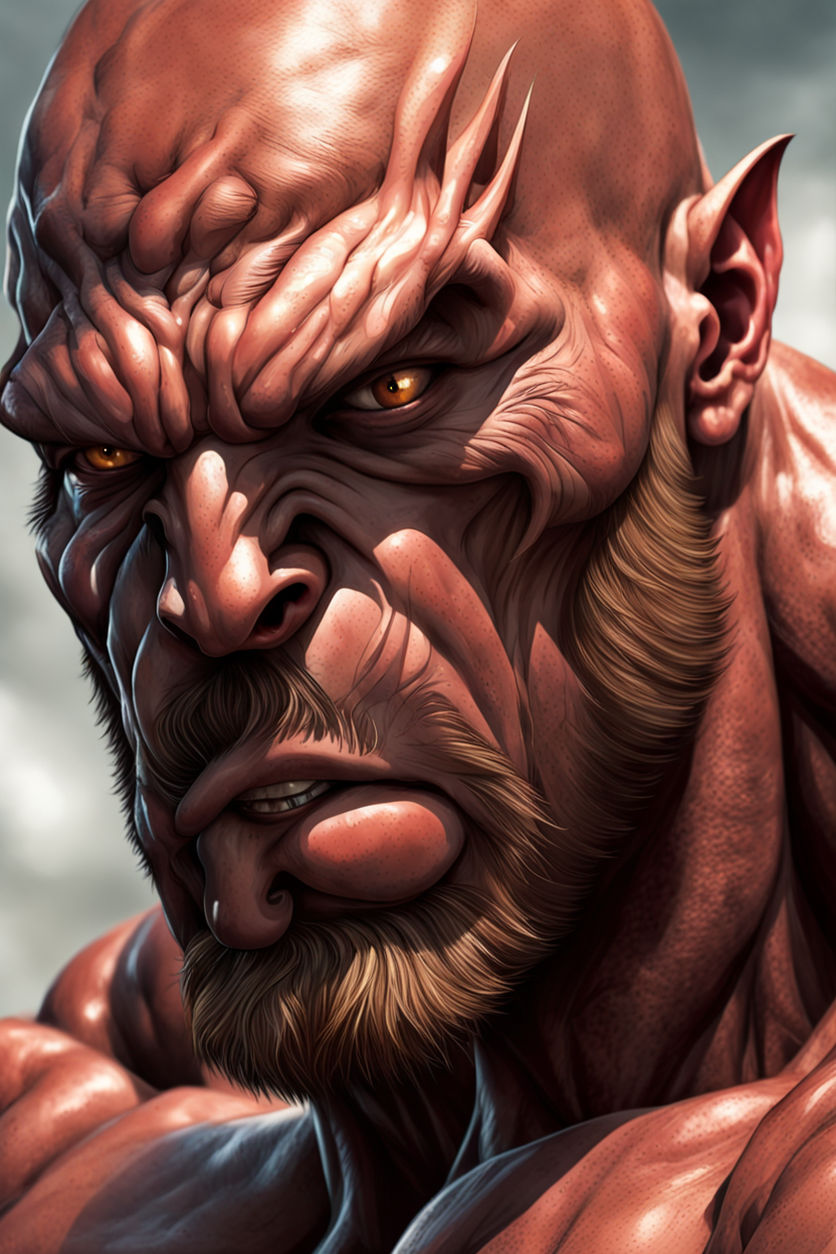 Close up portrait of a huge Muscle monster beast by Milo Vi'agua ...
