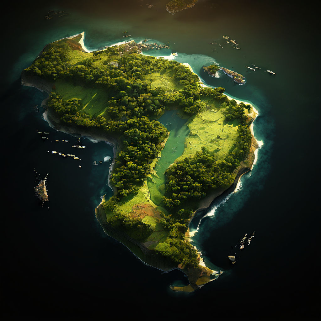 Map of brazil seen from above mor realistic by Icaro Pallone - Playground