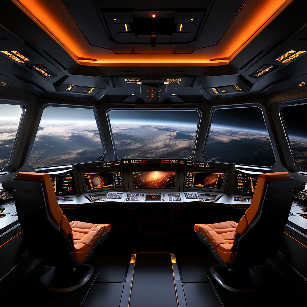 Starship Enterprise command bridge designed for eight crew m... by Jörn ...