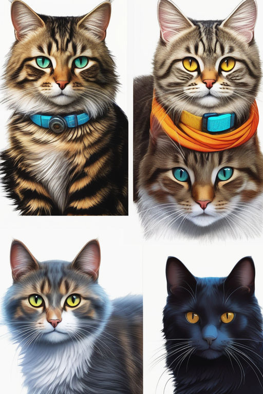 6 types of stray cat character designs in various styles by 원더냐옹쓰 ...