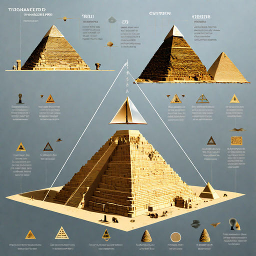 A diagram showing the techniques used to build the Pyramids by adji ...