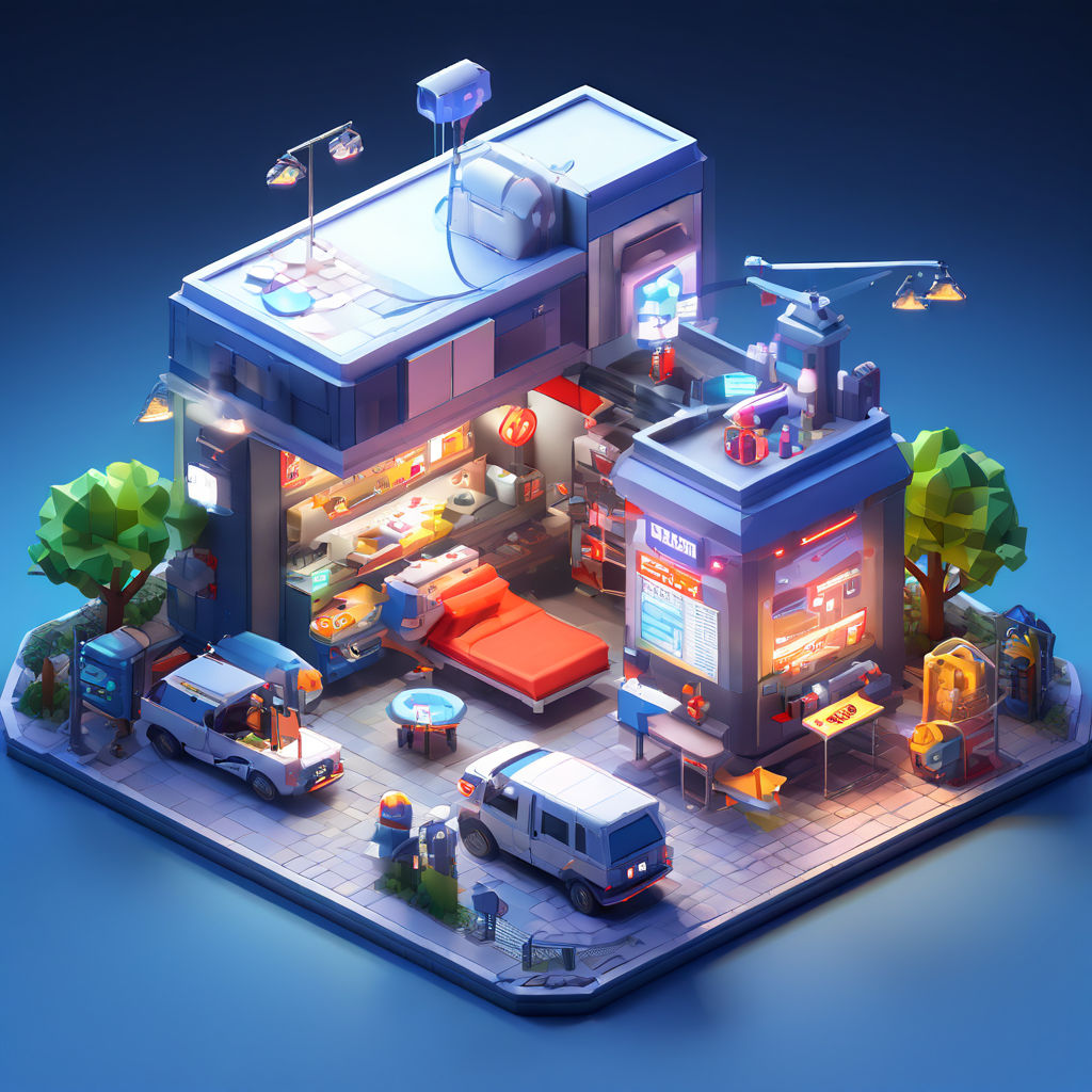 Emergency pediatric intake triage in a low poly isometric 3d... by ...