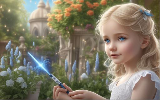 Little girl in white dress by Error - Playground