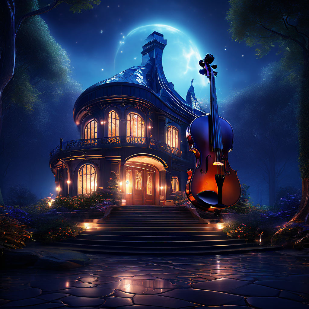 A violin shaped house with front steps leading up to the mai... by ...