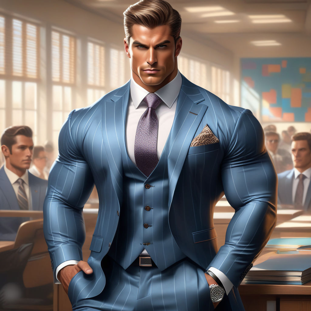 Muscular teacher with strikingly large muscles by Talha İlhan - Playground