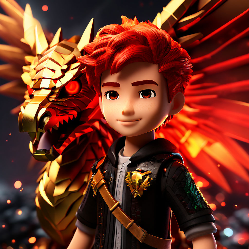 An handsome roblox boy with a black and red(most of his shir... by MR ...