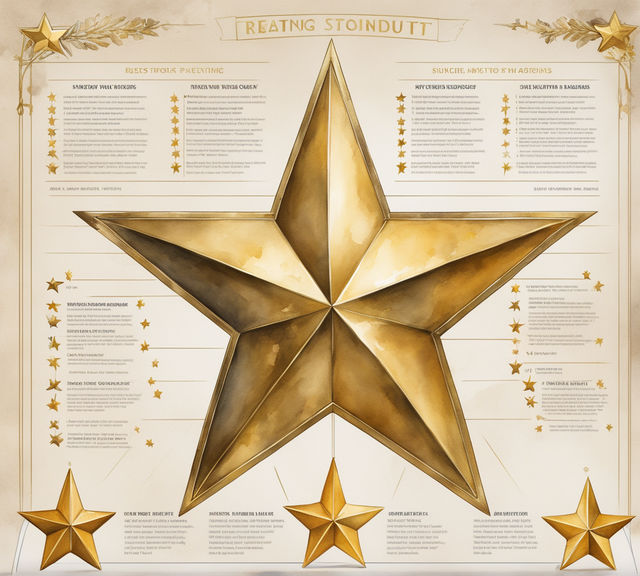 A gold star rating chart depicting best products by 최은주 - Playground