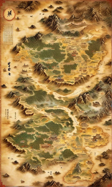 Three Kingdoms period map of China highlighting Lu Bu's head... by Asep ...