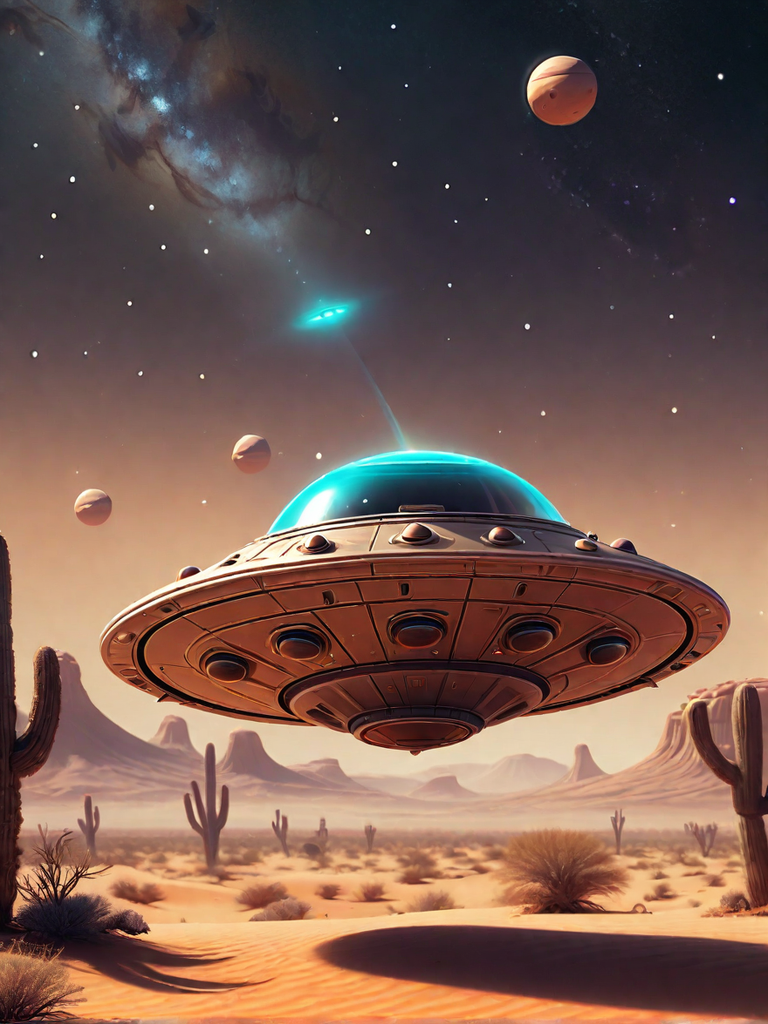 Cute ufo designed by a child fling in outer space by Rudy Edwards ...